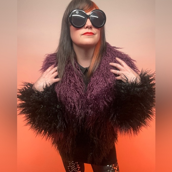 Dolls Kill | Jackets & Coats | Dolls Kill Ombr Black To Purple Shaggy ...